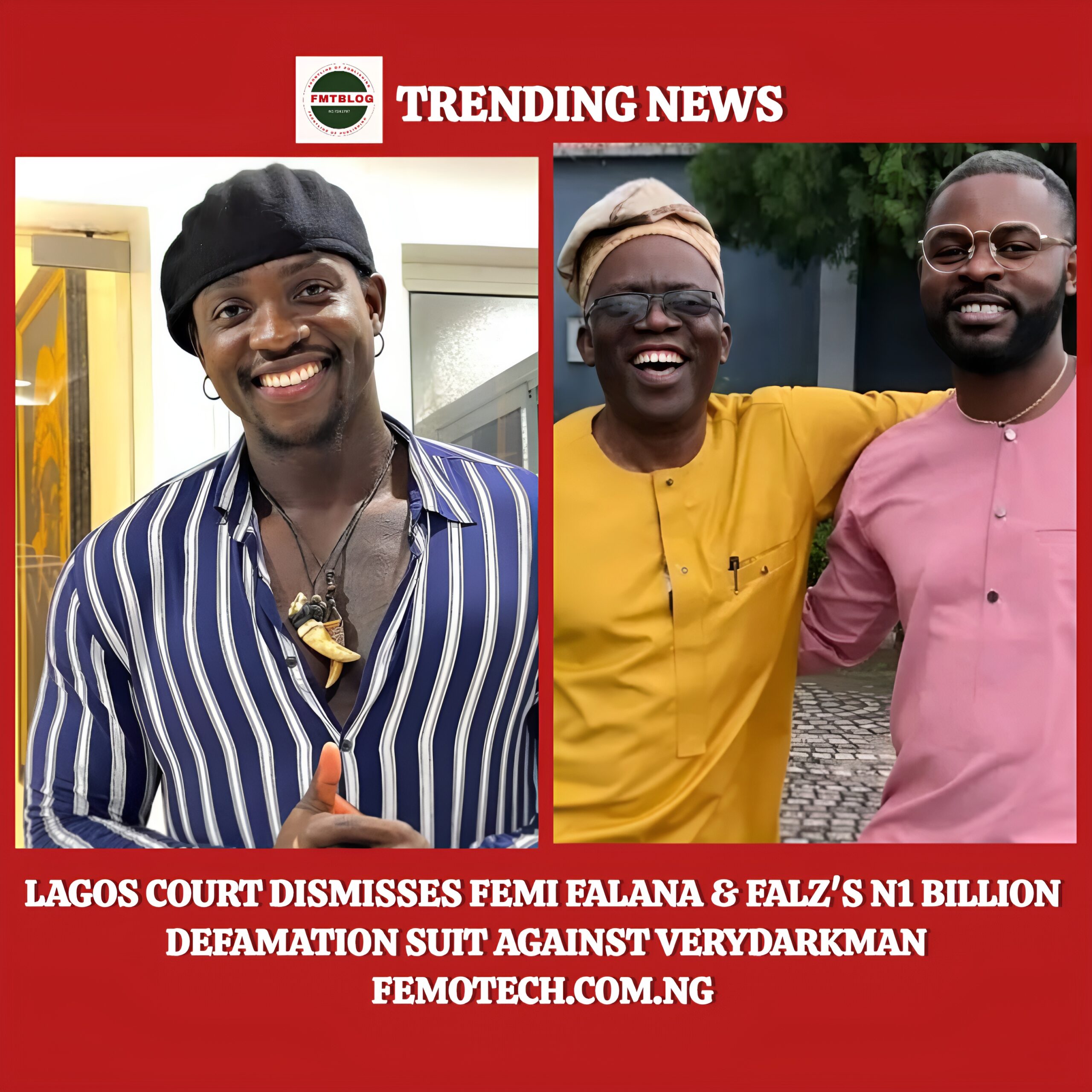 Lagos Court Dismisses Femi Falana & Falz's N1 Billion Defamation Suit Against VeryDarkMAn - FMTBLOG